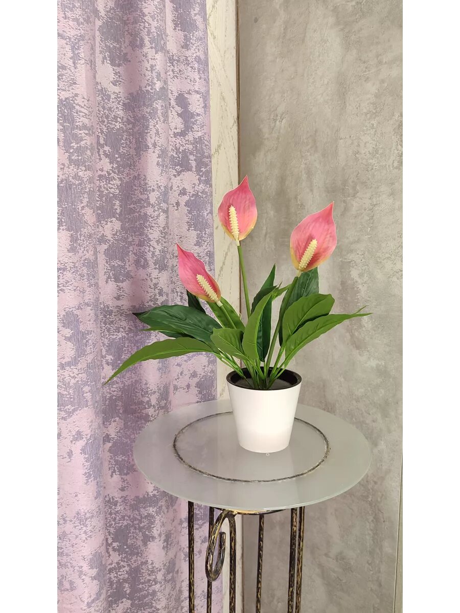 Спатифиллум искусственный в кашпо