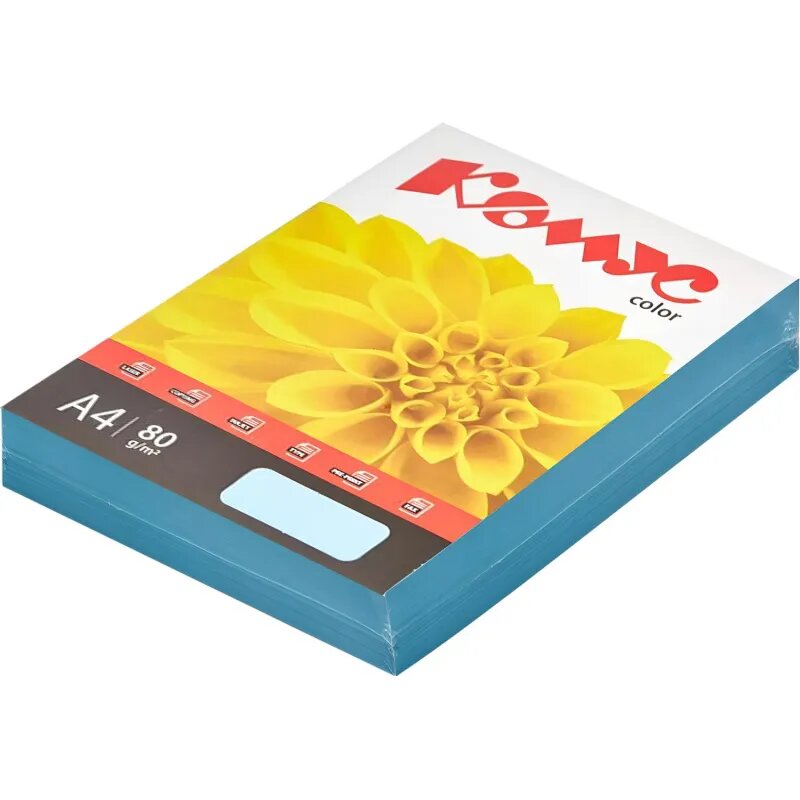 Бумага цветная Комус Color (голубая пастель), 80г, А4, 500 л.