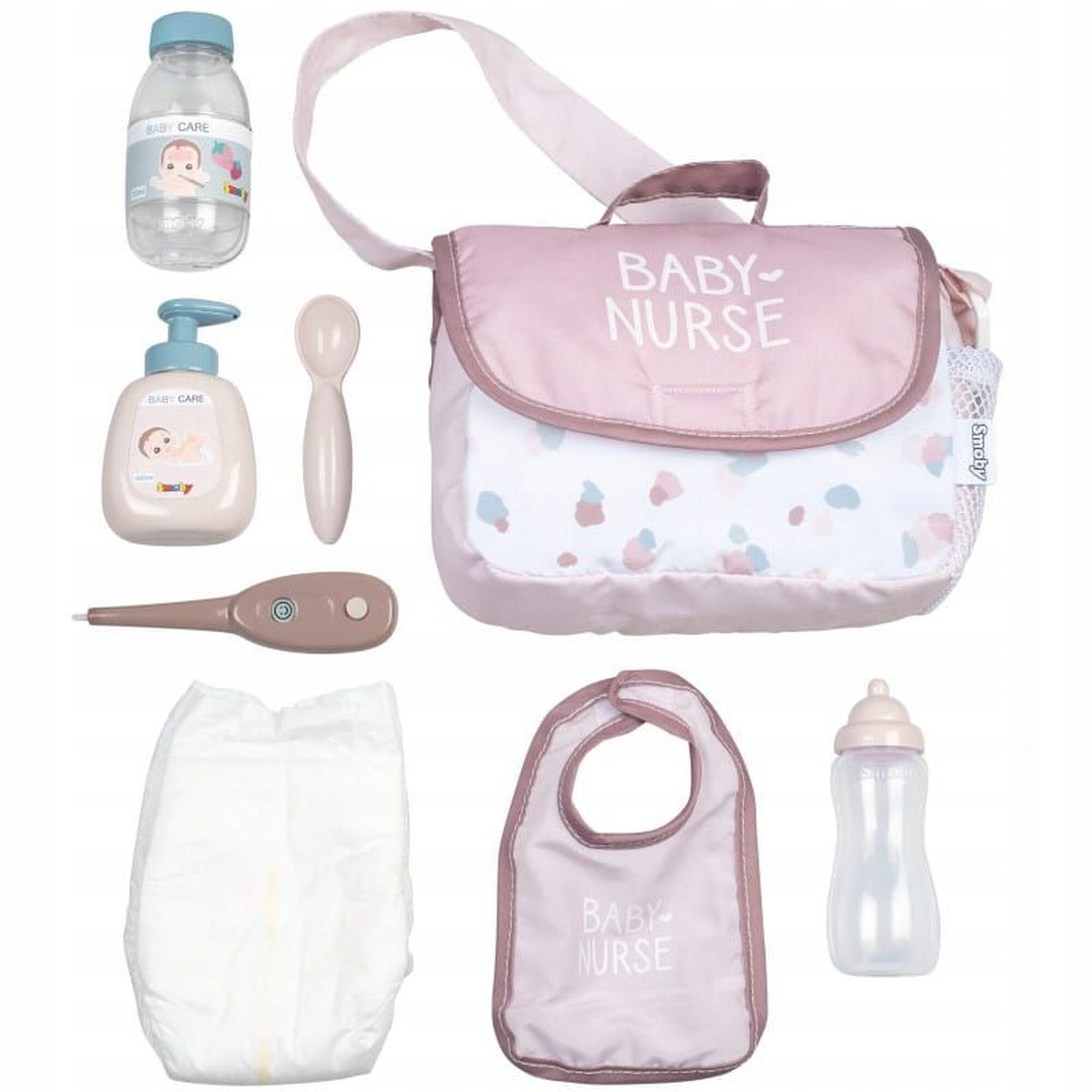 Сюжетно-ролевой набор Smoby Baby Nurse - Сумка с аксессуарами для пеленания куклы - Смоби 220369