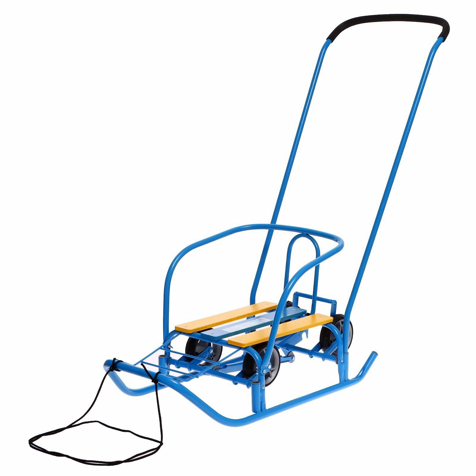 Санки детские с колёсами "Ветерок 7 универсал", с ручкой, цвет голубой