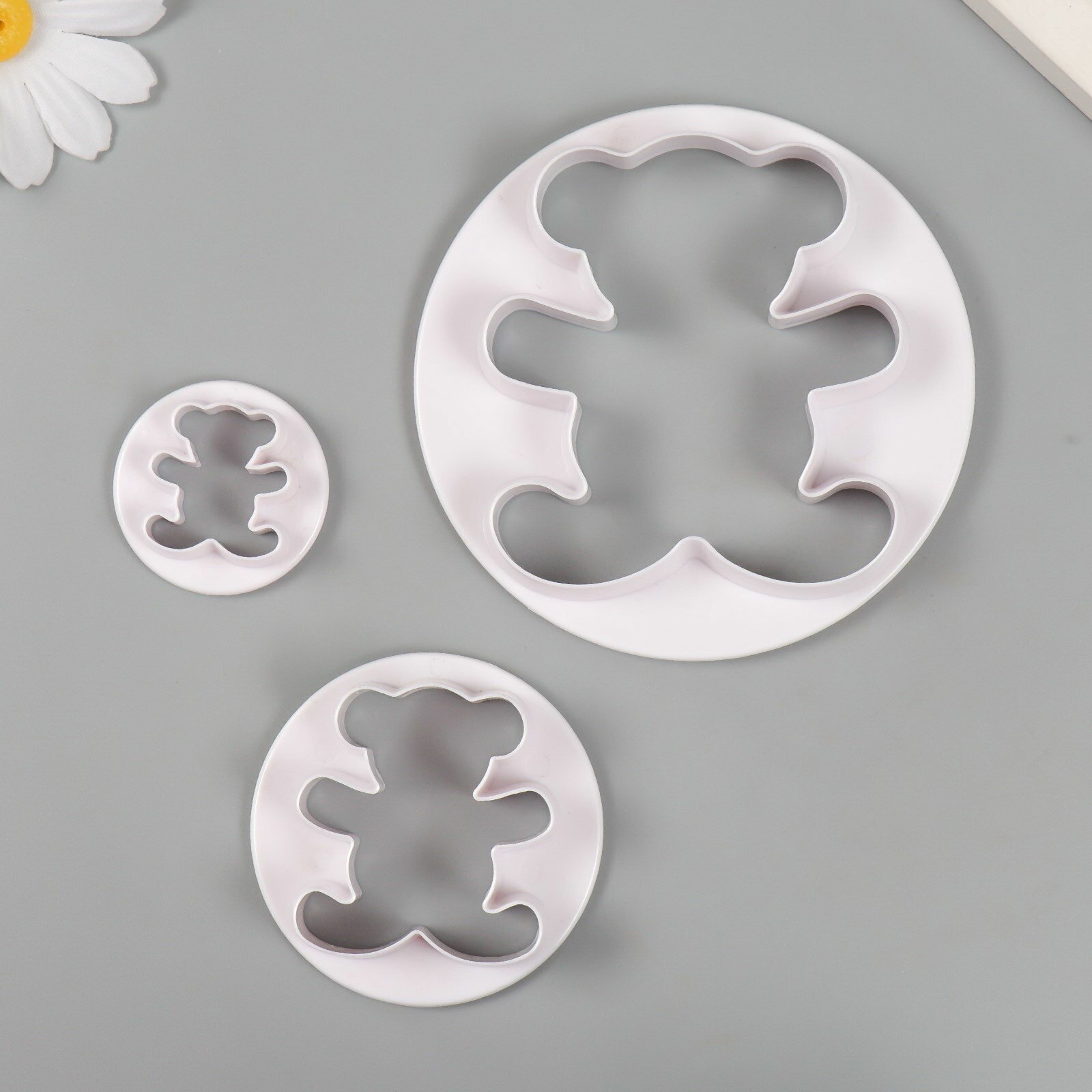 Каттеры для полимерной глины "Медвежата", набор 3 шт, d=3.7 см; 6 см; 9.5 см