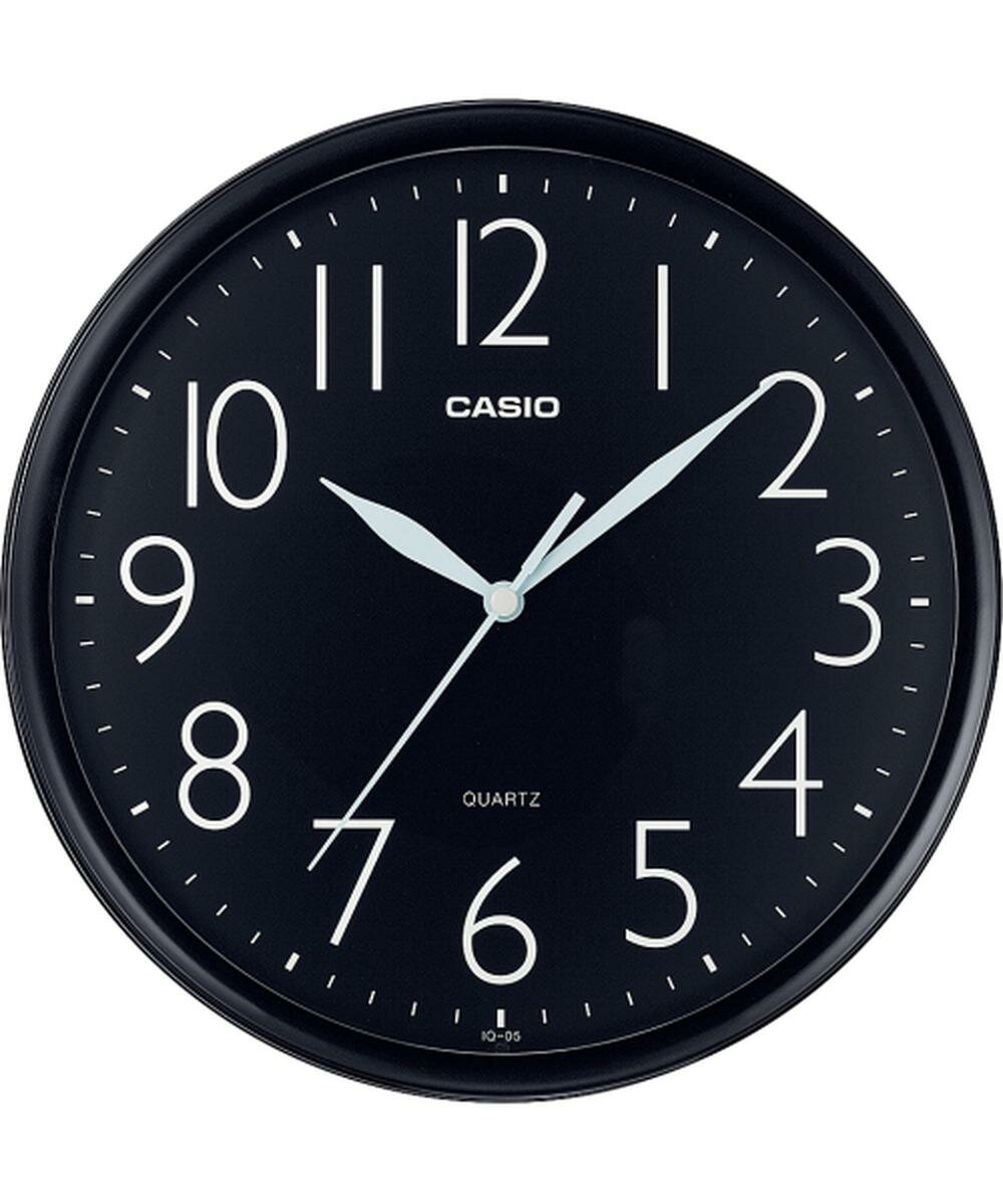 Настенные часы CASIO IQ-05-1D, классические, с контрастным циферблатом