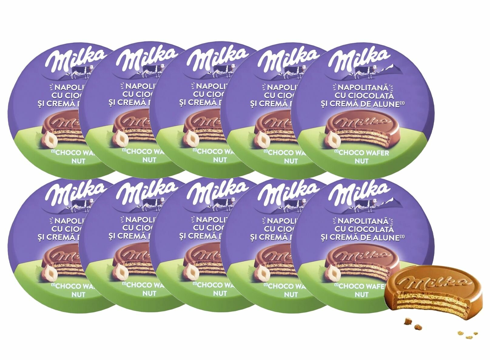 Вафли Milka Choco Wafer Nut с ореховым кремом / Милка Чоко Вафер Орех 30гр х 10шт