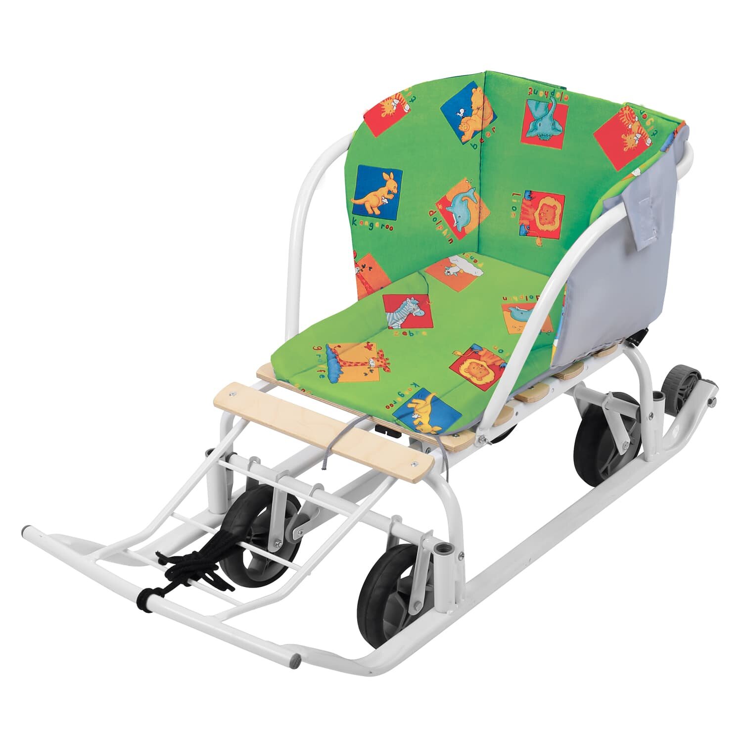 Сиденье-Матрац для санок универсальное СС2-6/ЗЗ зверята на зеленом Ника