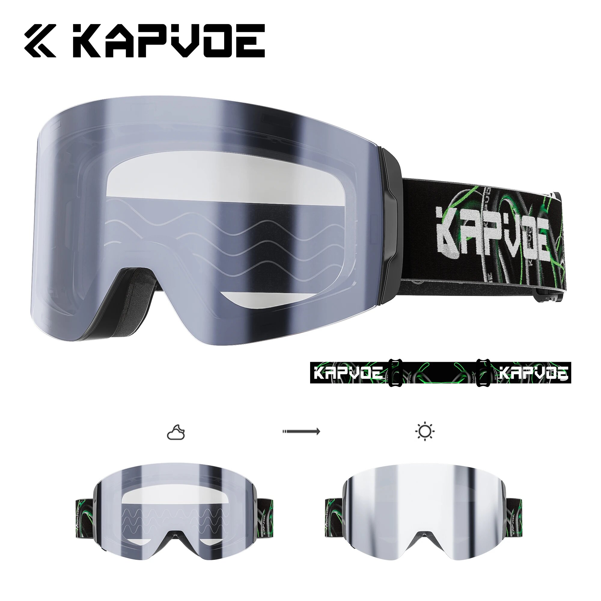 KAPVOE фотохромные лыжные очки красные Adult goggles-SI-05