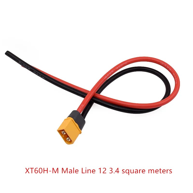 Удлинительный кабель для аккумуляторов XT60 XT90 EC5 10/20/30 см 30CM, XT60H-M 12AWG