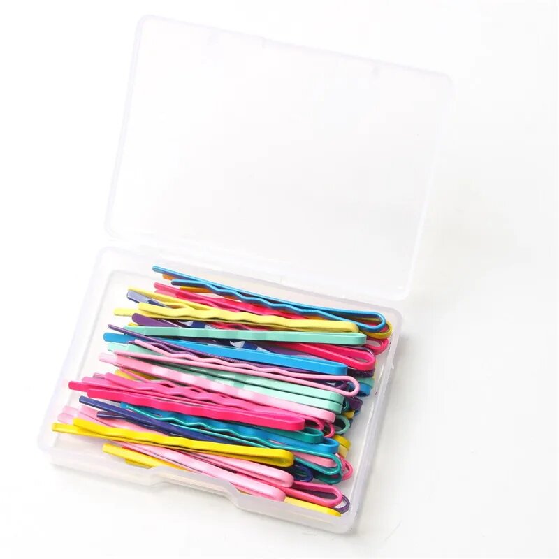 Цветные заколки-невидимки 50шт, металлический сплав, Цвет: 50pcs A