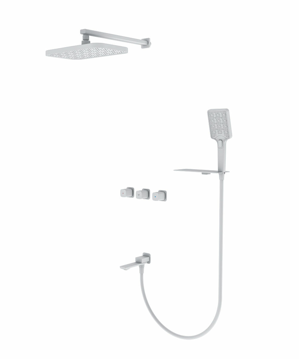 Душевая система Vieir для скрытого монтажа в стену с тропическим душем V473063-F белый
