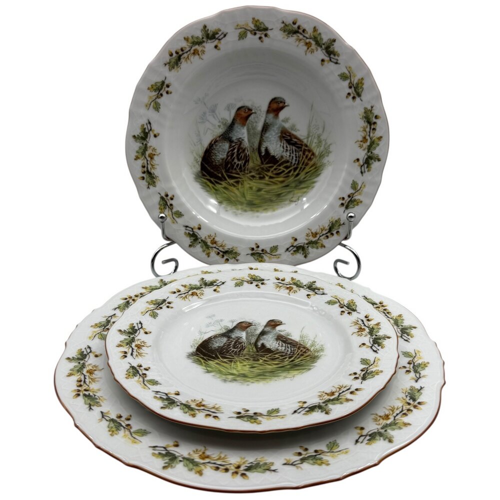Набор обеденный "Куропатки" (3 предмета), худ. Чисар Йозеф, 1954-2000 г, Seltmann Weiden, Германия