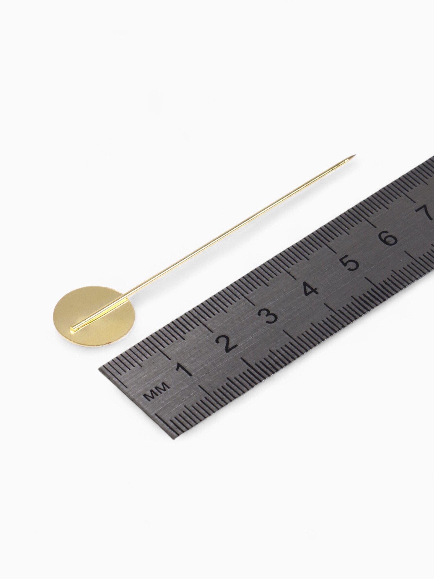 Основа для булавки с бусиной d=1 см (набор 5шт), L=7,5 см, площадка 1,5см, цвет золото 2328128