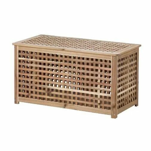 Журнальный стол IKEA HOL, массив акации, бежевый, 98x50x50 см