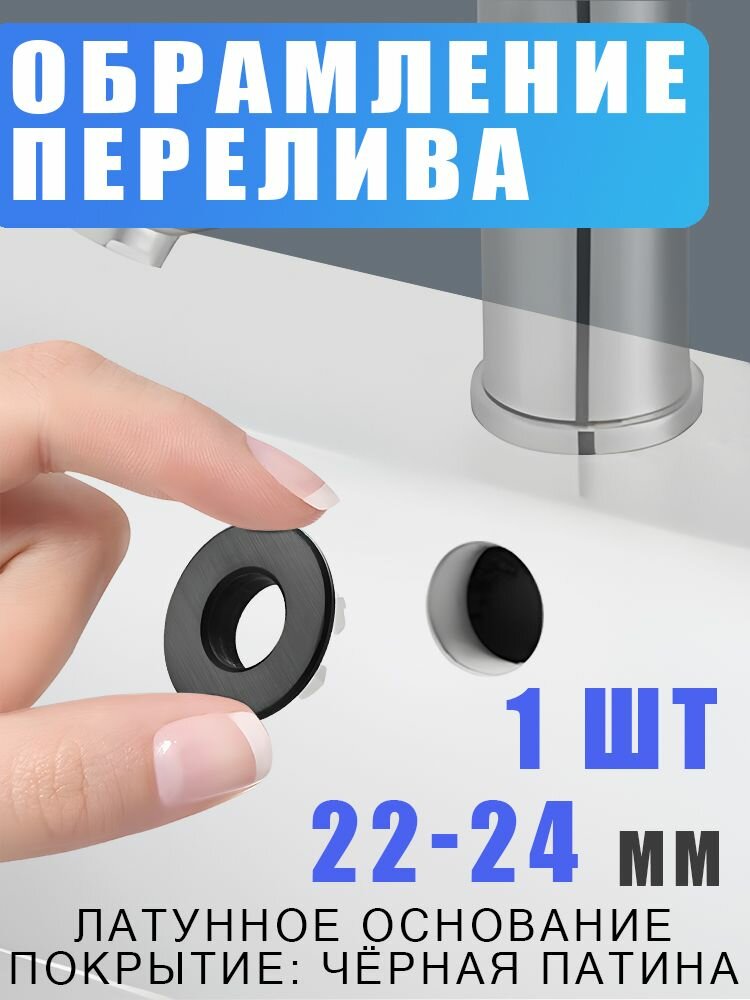 Декоративная рамка для перелива раковины, хромированная заглушка для ванны и кухни, универсальное кольцо-заглушка с блестящей поверхностью, простая установка без инструментов