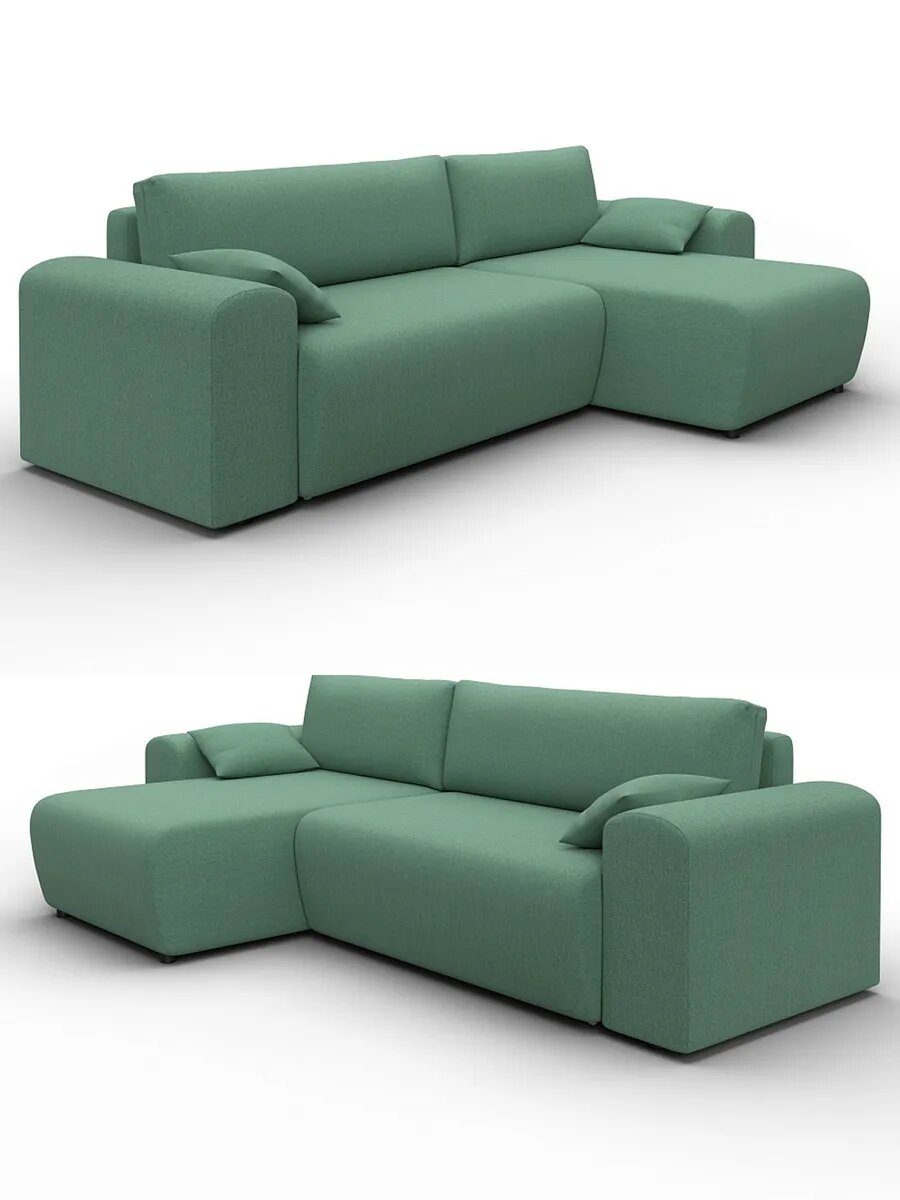 Диван угловой Палермо, универсальный угол, 249x84х131 см, с ящиком для белья, рогожка