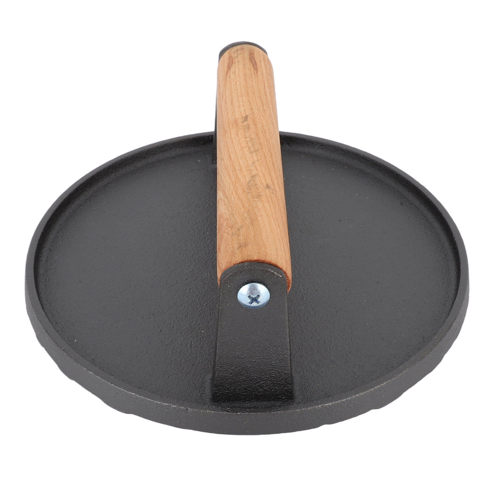 Чугунный пресс для бекона, вес для стейка, деревянная ручка, нижний гриль, пресс для гамбургеров, сковорода, сэндвич, барбекю, овощи, круглый