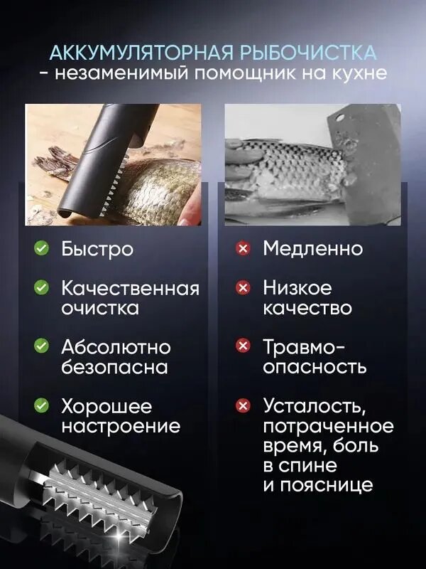 Электрический очиститель чешуи: 1 минута и рыба готова!