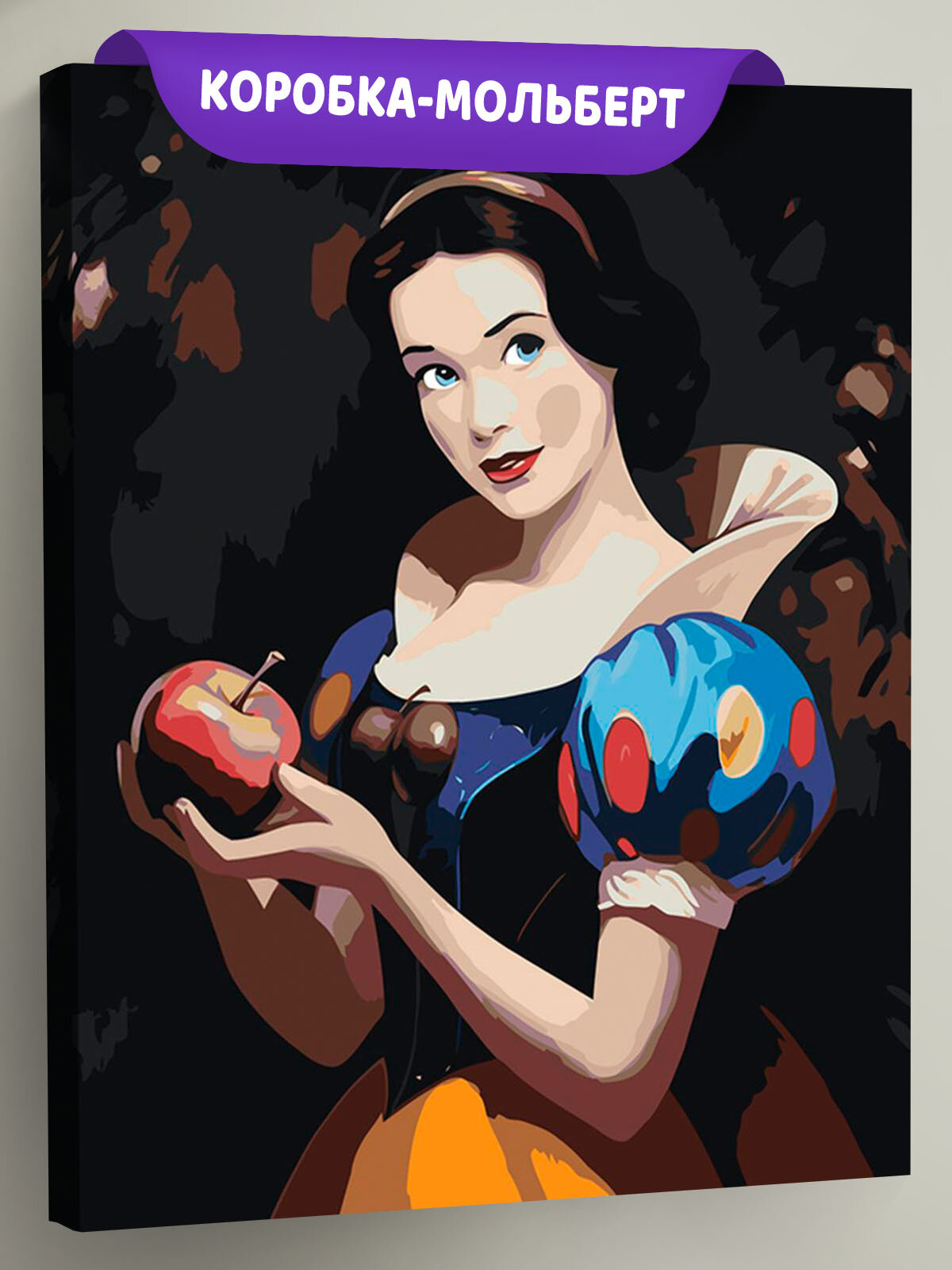 Картина по номерам на холсте с подрамником "Герои Дисней: Белоснежка", Раскраска 40x50 см, Мультфильмы Сказки Девушки