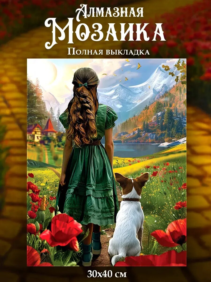 Алмазная мозаика на холсте Девушка 30 х 40 см