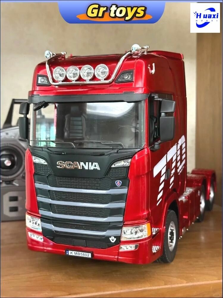 Scania770s Машинка с дистанционным управлением из легкого сплава 1/18, полноприводный трактор, красный