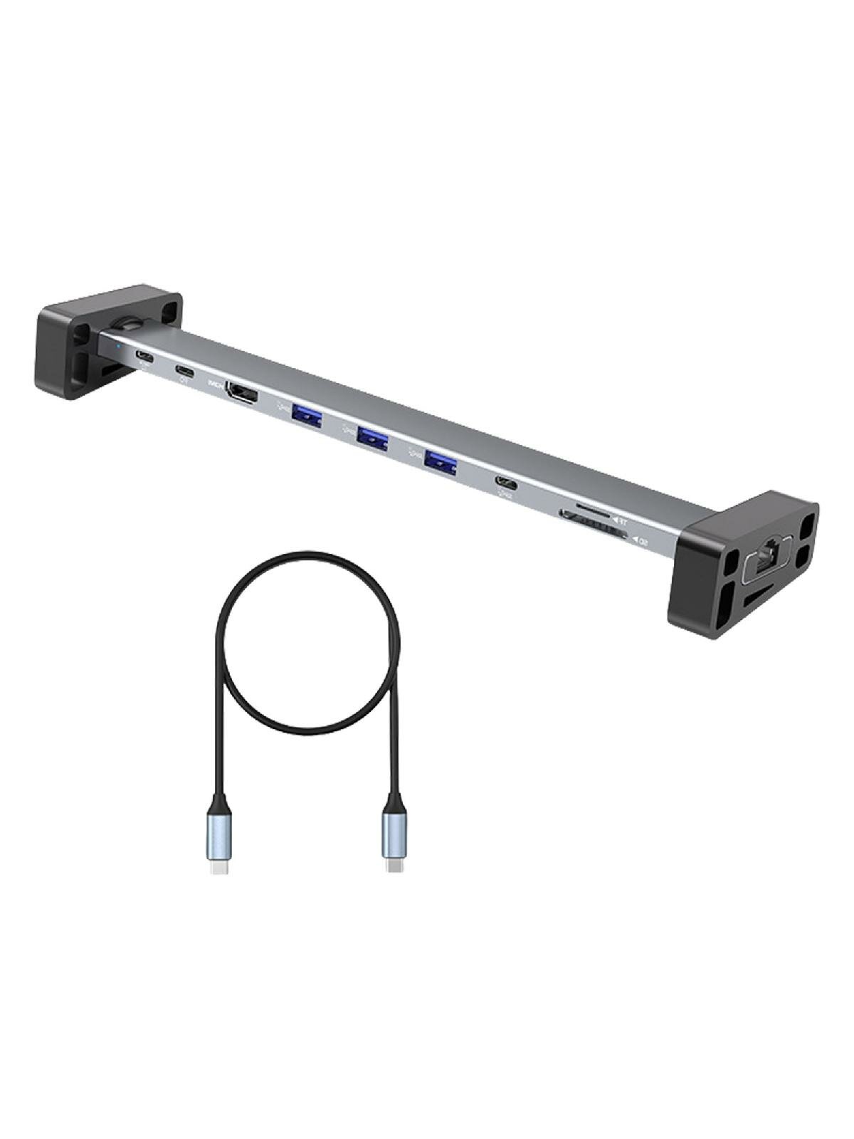 9 in 1 USB C Hub Multiport Adapter USB Docking Station 4K60Hz Video and 1000M Rj45 Ethernet PD100W for Office and Home