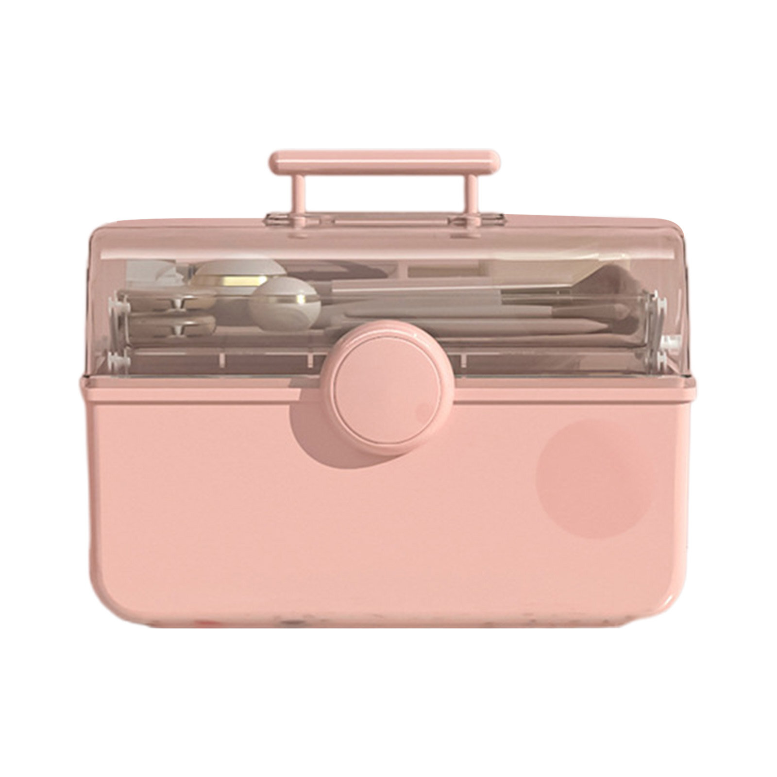 3-слойная коробка для переноски пластикового многоцелевого портативного контейнера хранения с ручкой-органайзером шитья косметики