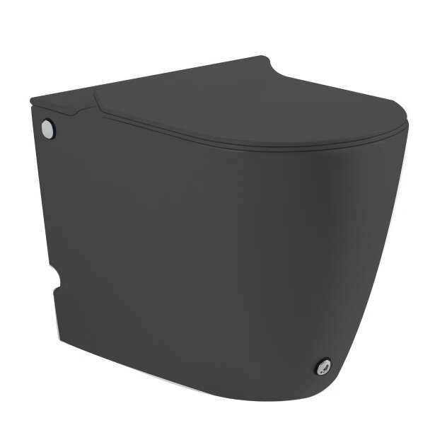 Унитаз SantiLine SL-5030MB безободковый, с крышкой микролифт, импульсный смыв, черный матовый