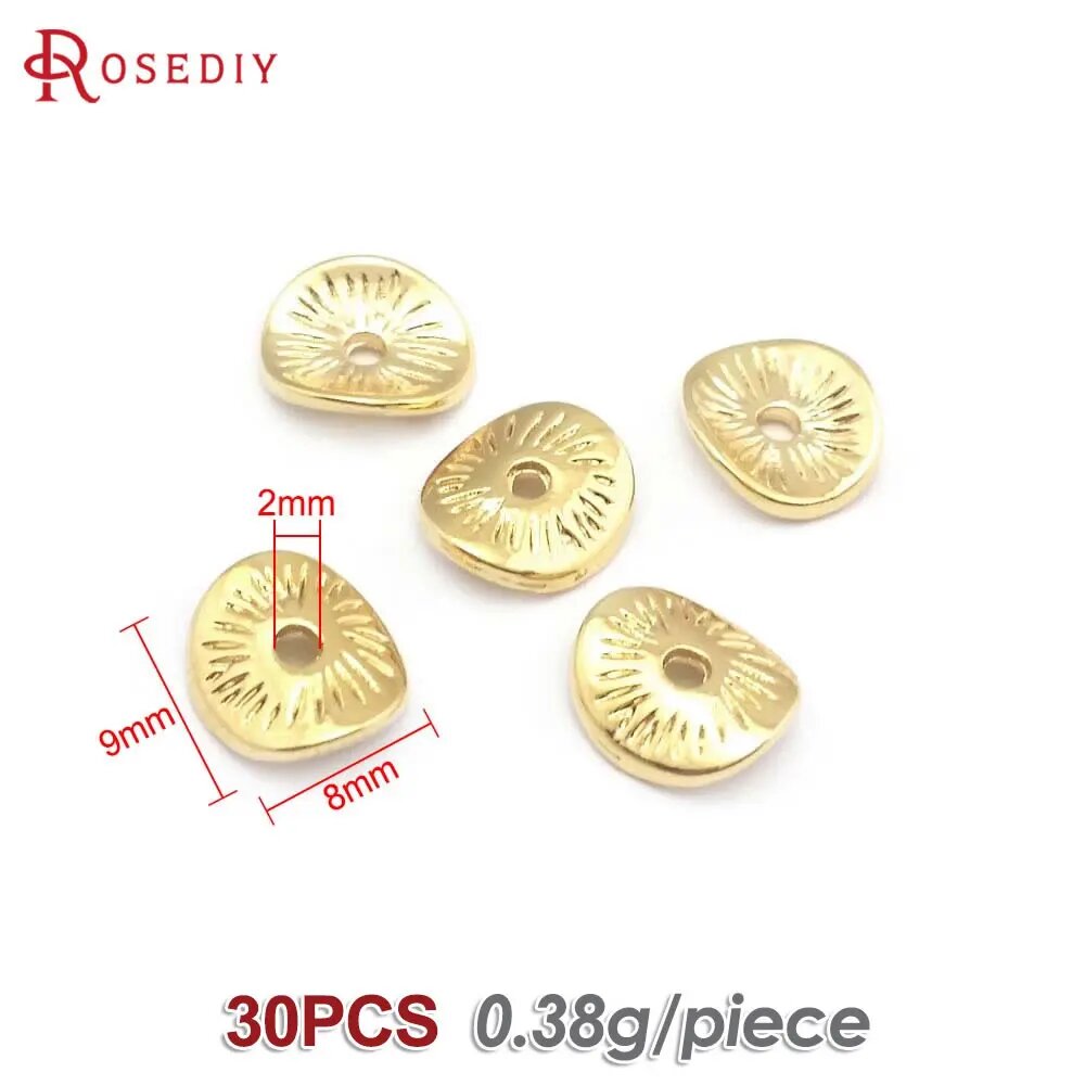 Круглые матовые диски из металла для бижутерии Rosediy 40443-18K Gold Color