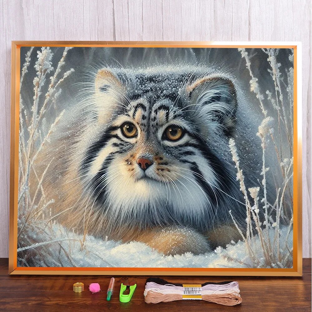 Набор для вышивки крестом Meian Otocolobus Manul
