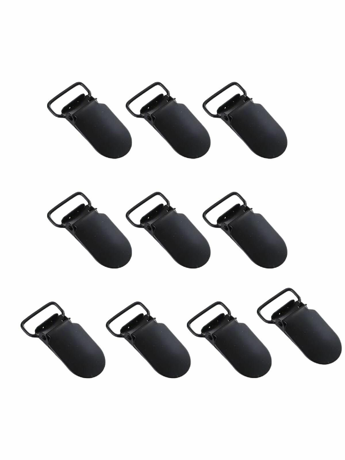 Клипсы для подтяжек брюк (10 шт), Черный