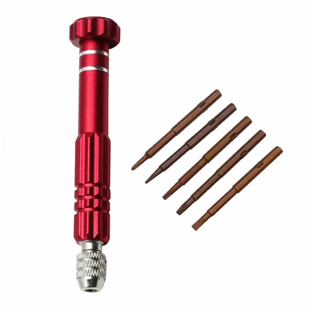 Набор инструментов-1 коробка отверток из алюминиевого сплава "пять в одном"-красный