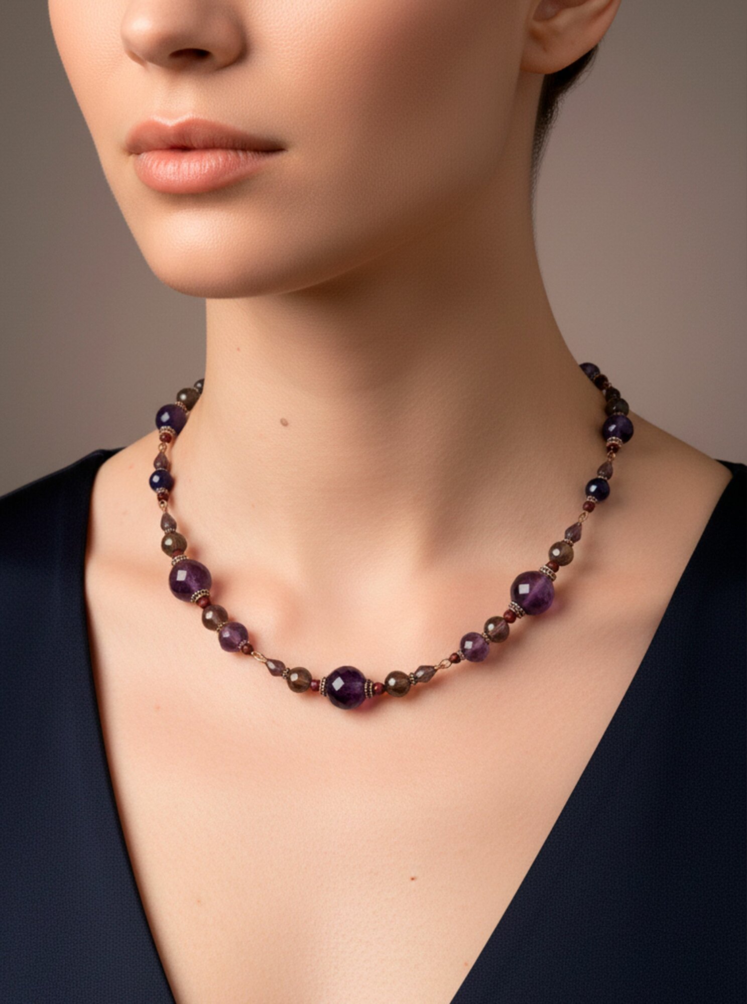 Колье, аметист