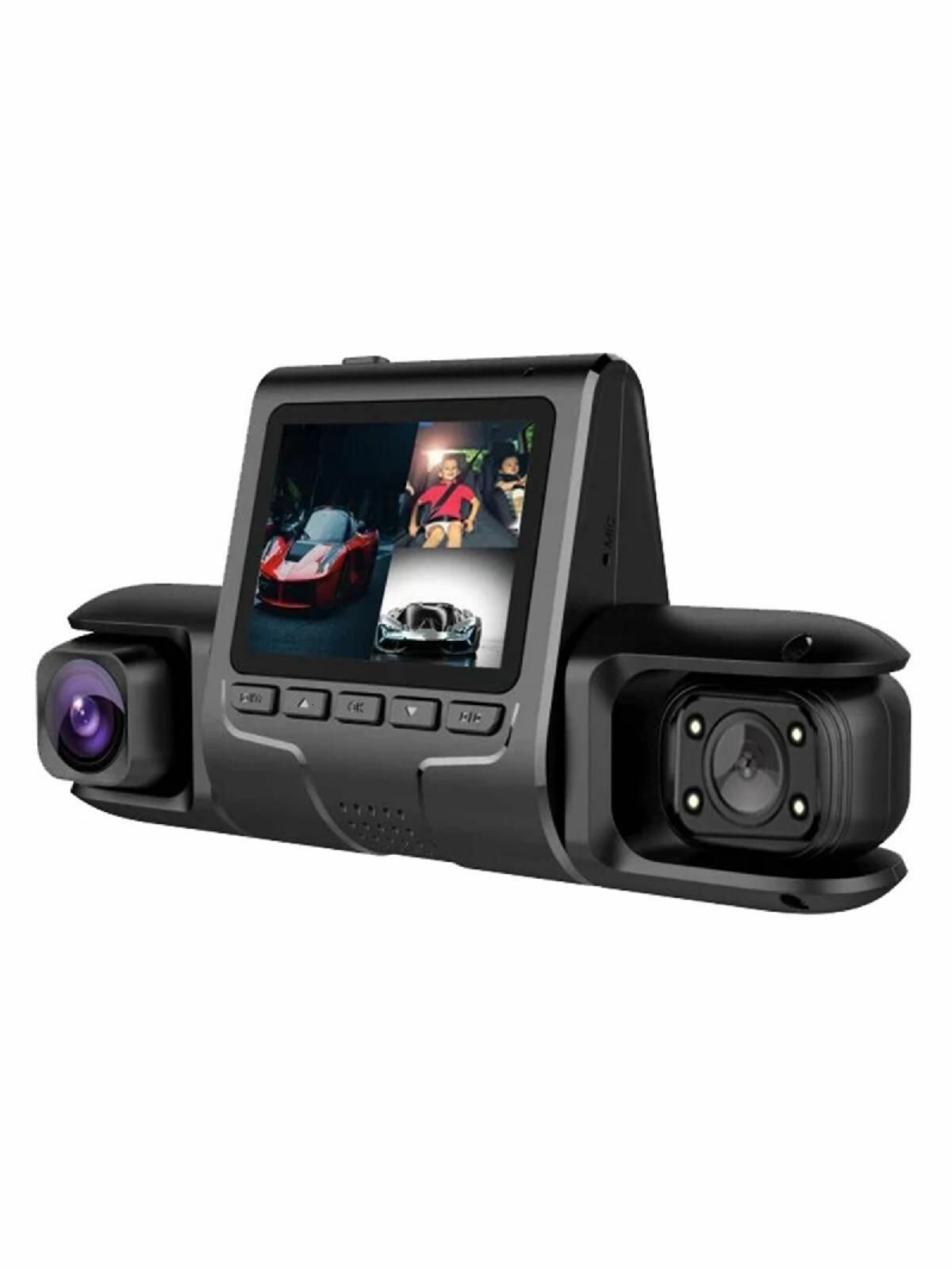 Тахографдля автомобиля, Передняя камера салона автомобиля с двумя записями и двойным дисплеем HD 1080P для контроля парковки и вождения регистратора-2 объектива с двойным дисплеем