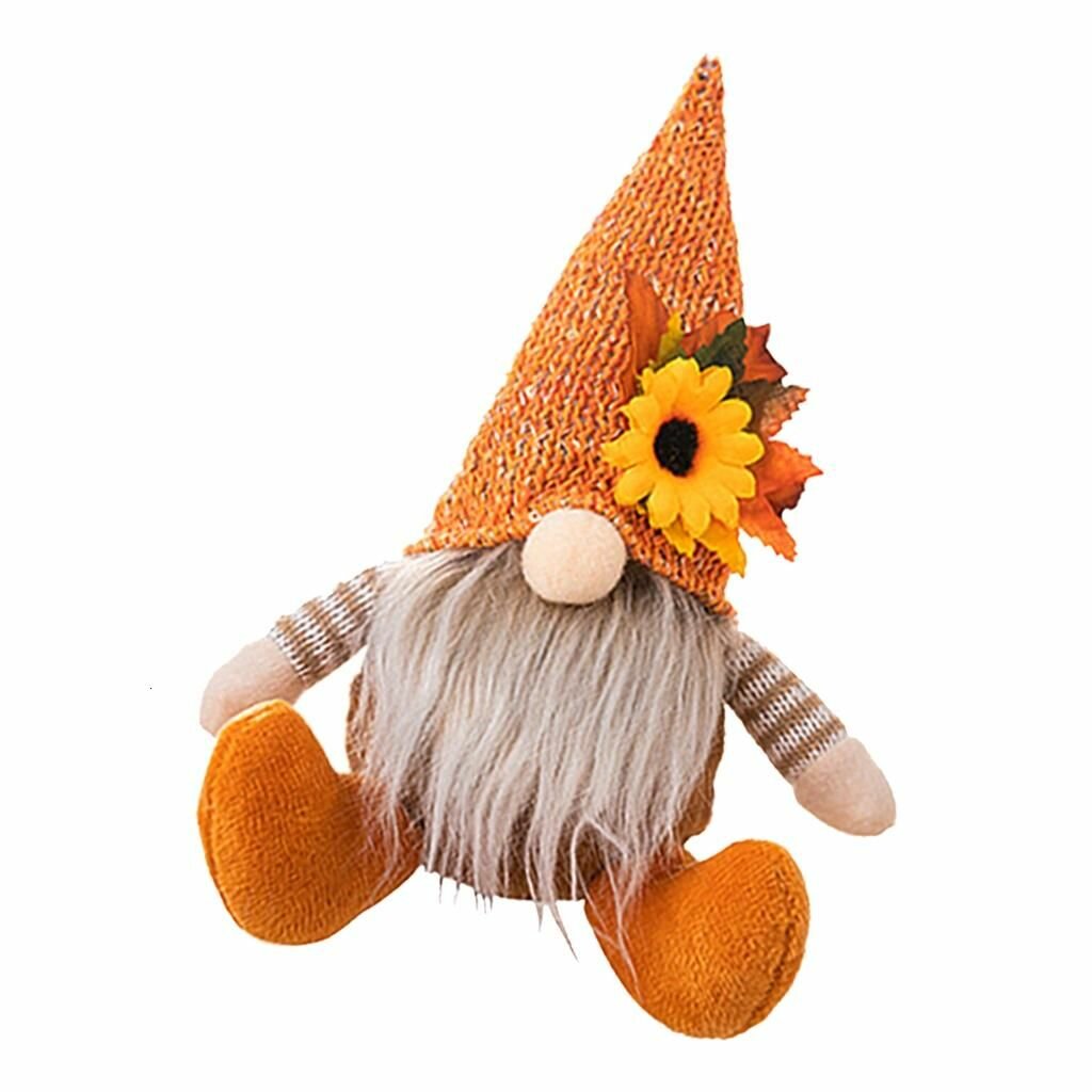 Принадлежности для украшения Дня благодарения, сезон сбора урожая, вязаная шапка, подвеска в виде куклы-карлика-Стиль 2