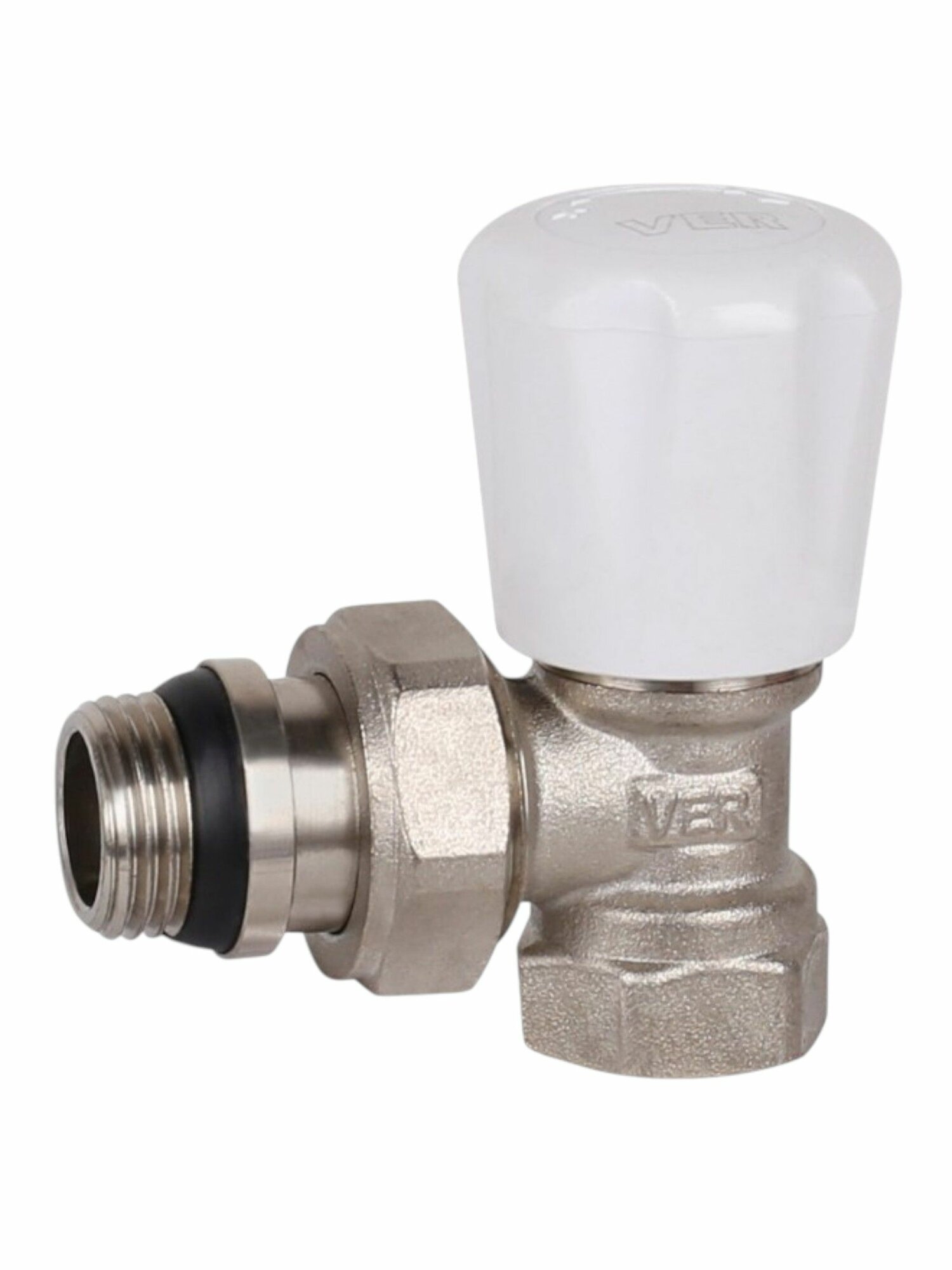Кран вентиль с американкой для радиатора 1/2 VR300 верхний угловой