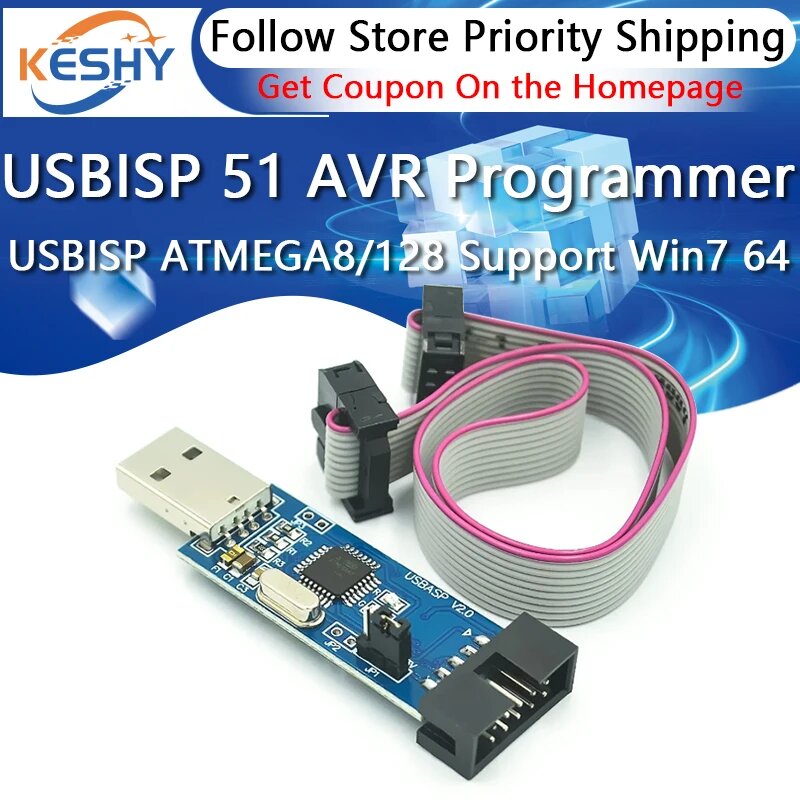 USBASP USBISP 51 AVR программатор USB ISP USB ASP ATMEGA8 ATMEGA128 Поддержка платы Win7 64