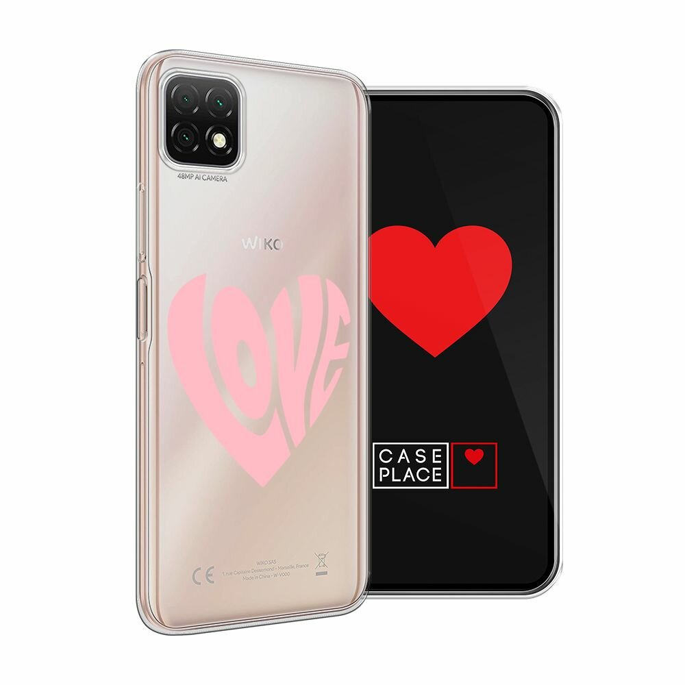 Чехол на Wiko T3 / Вико Т3 с принтом "Love heart 3 - 14 февраля", прозрачный — фото 1