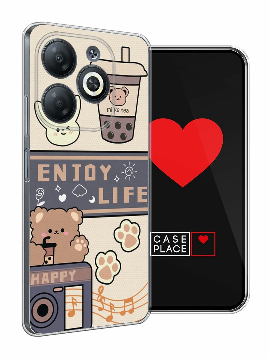 Чехол на Infinix Smart 8 Plus / Инфиникс Смарт 8 Плюс с принтом "Enjoy life 1" — фото 1