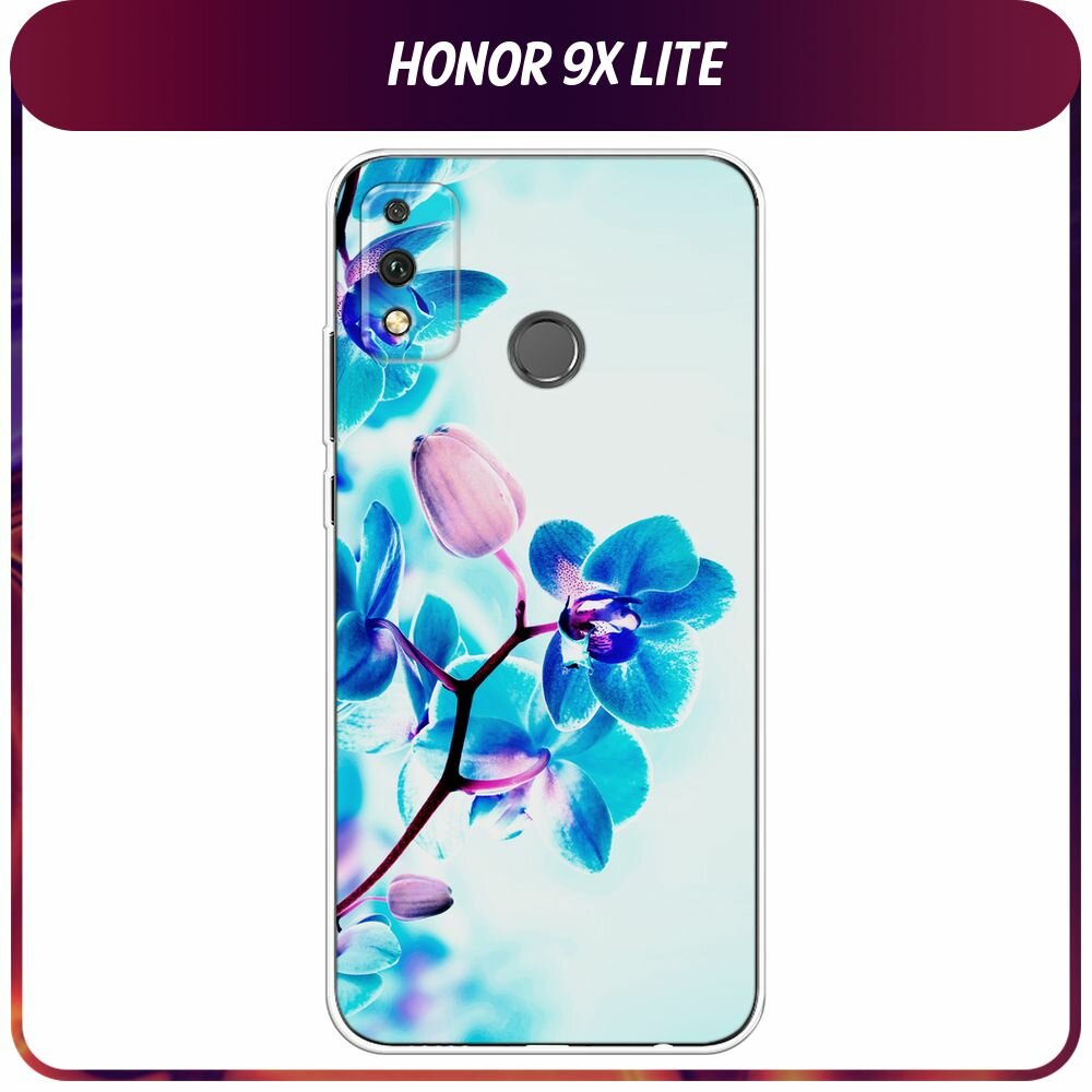 Чехол на Honor 9X Lite / Хонор 9X Лайт с принтом Голубая орхидея