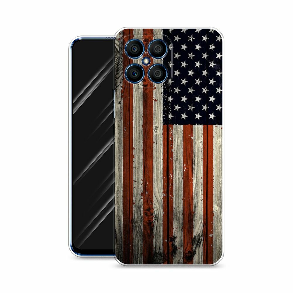 Силиконовый чехол на Honor X8 / Хонор X8 с принтом США — фото 1