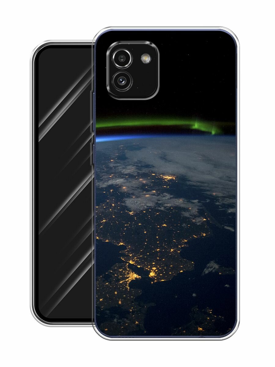 Чехол на Samsung Galaxy A03 / Самсунг Галакси А03 с принтом "Земля из космоса" — фото 1