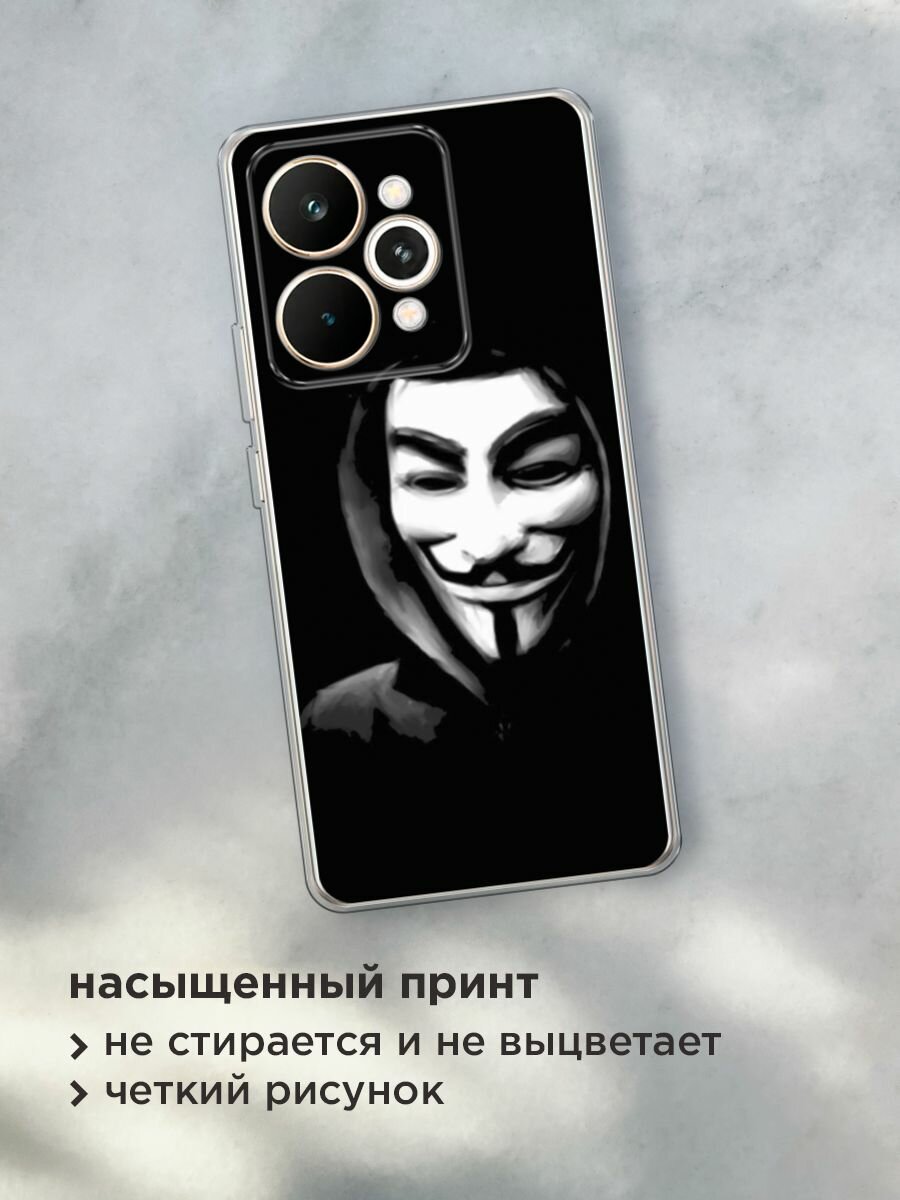 Силиконовый чехол на Realme 15 Pro / Реалми 15 Про с принтом "Анонимус" — фото 1