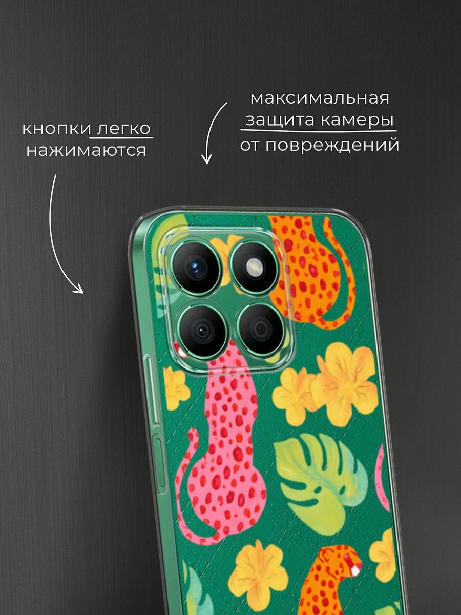 Чехол на Honor X8B / Хонор X8B с принтом "Экзотика", прозрачный — фото 1