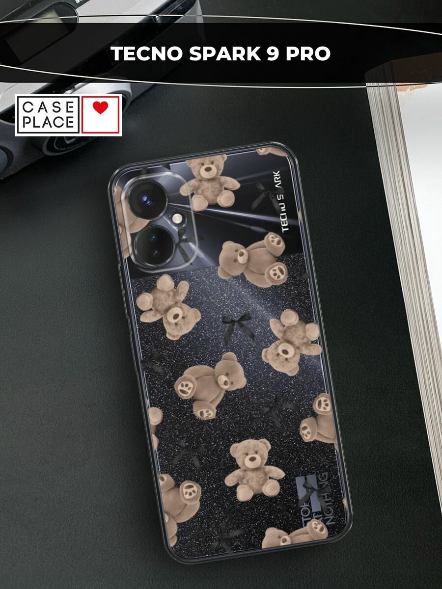 Чехол на Tecno Spark 9 Pro / Техно Спарк 9 Про с принтом "Плюшовые мишки 2", прозрачный
