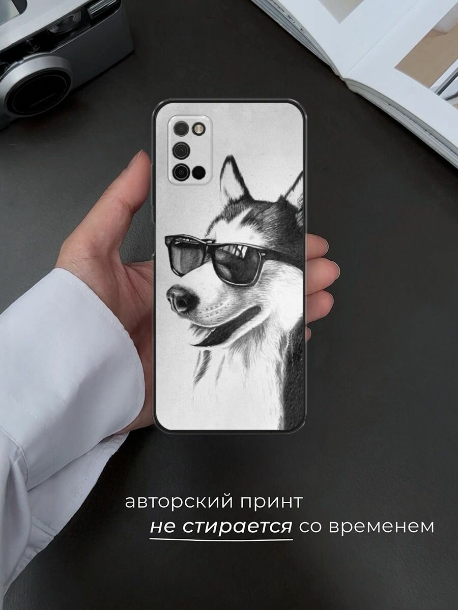 Чехол на Samsung Galaxy A03S / Самсунг Галакси A03S с принтом "Крутой Хаске" — фото 1