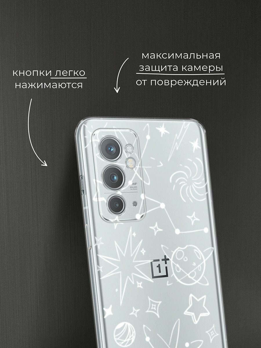 Чехол на OnePlus 9RT / ВанПлас 9RT с принтом "Космическая вселенная", прозрачный — фото 1