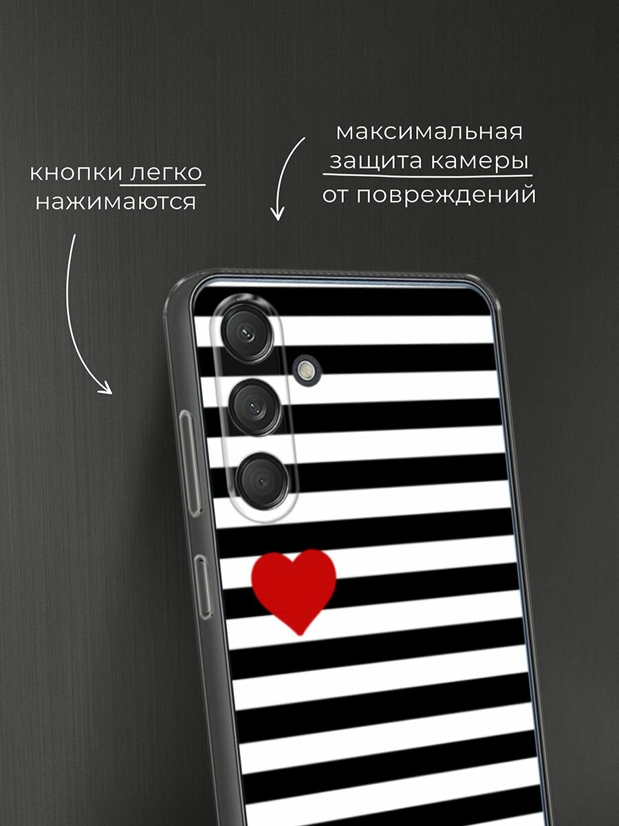 Чехол на Samsung Galaxy M55 / Самсунг M55 с принтом "Красное сердце" — фото 1