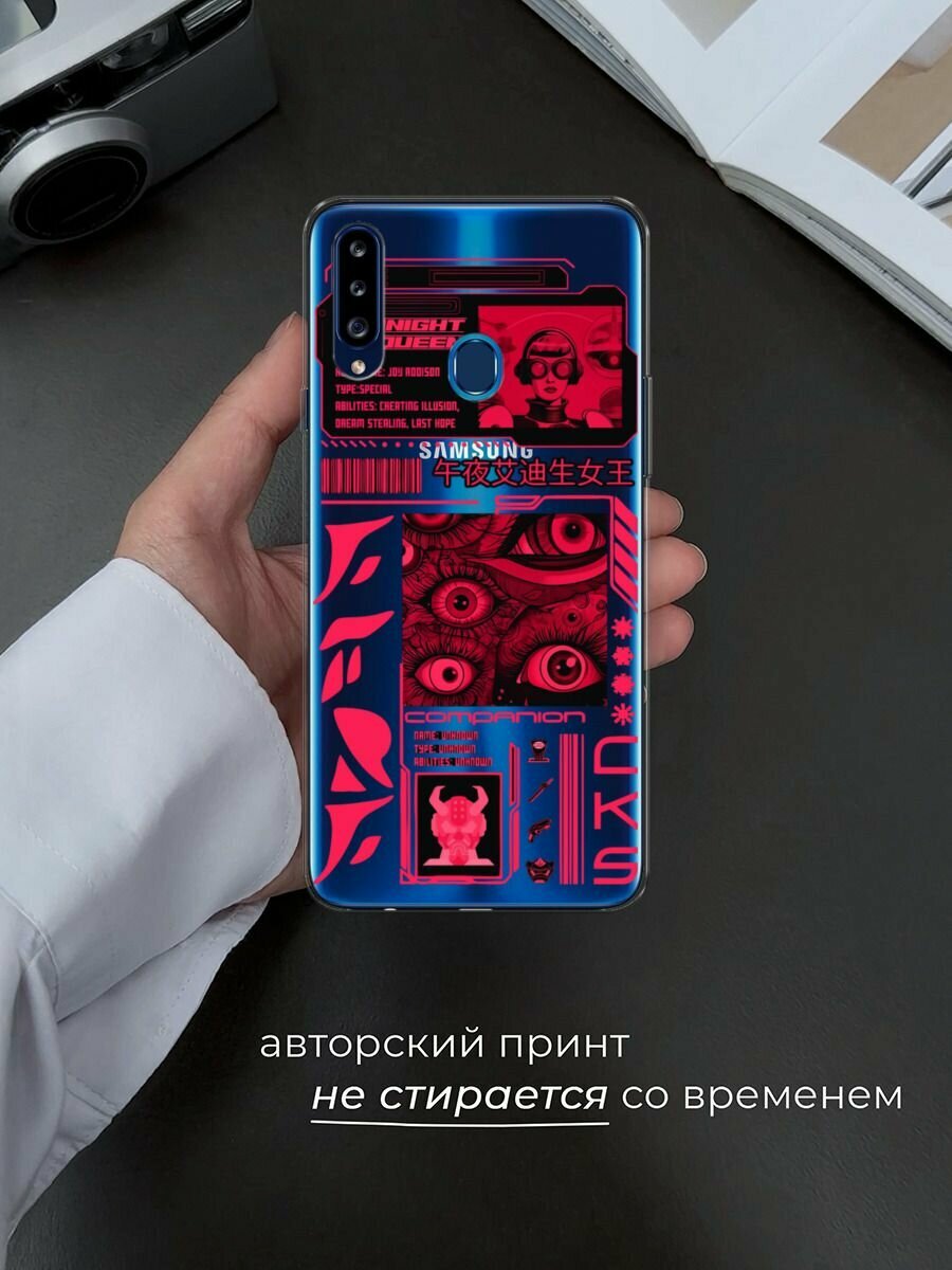 Чехол на Samsung Galaxy A20s / Самсунг Галакси A20s с принтом "Mionight queen", прозрачный — фото 1