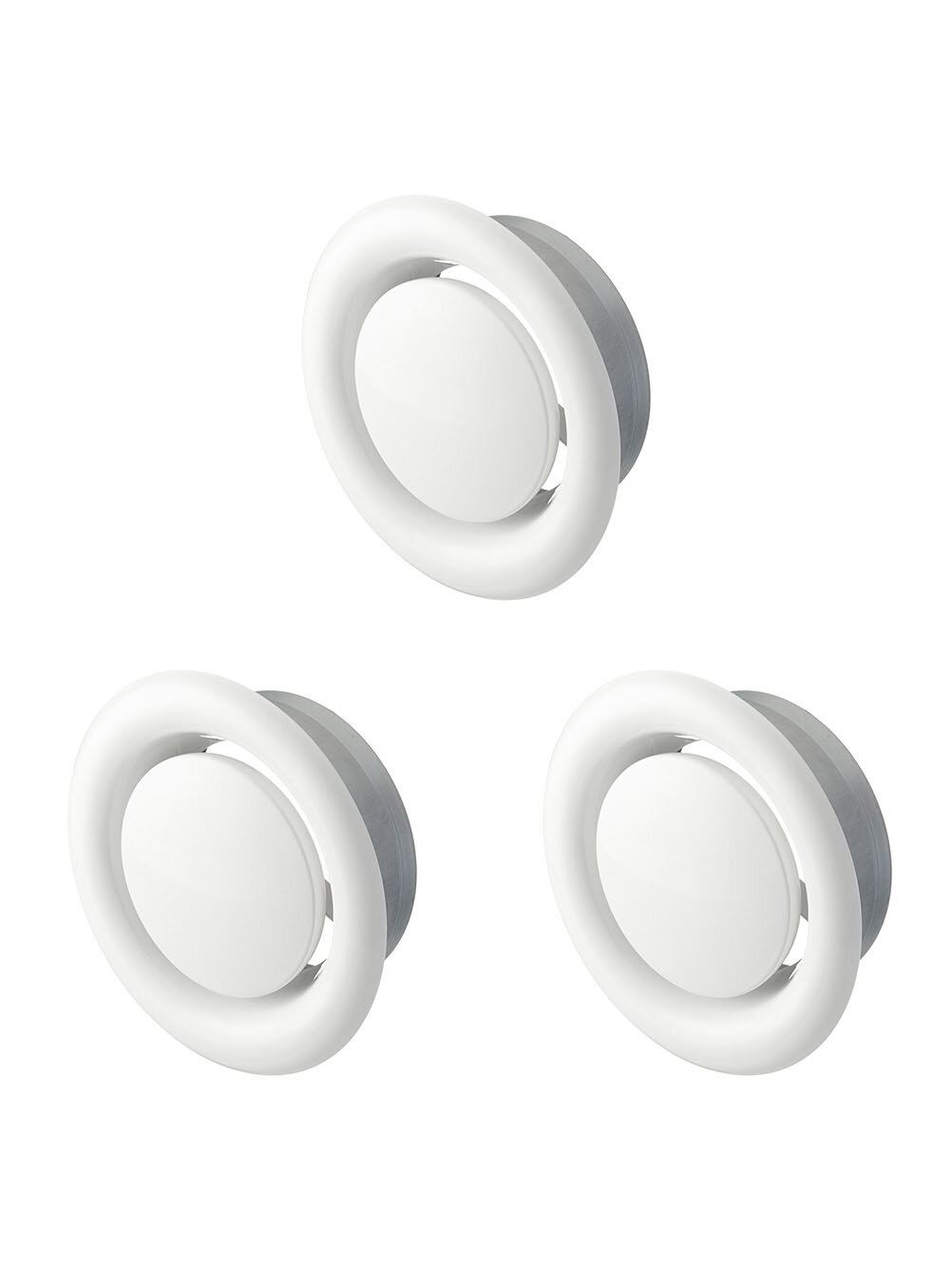 Анемостат вытяжной Pro регулируемый стальной с полимерным покрытием d125 мм белый (3 шт.)