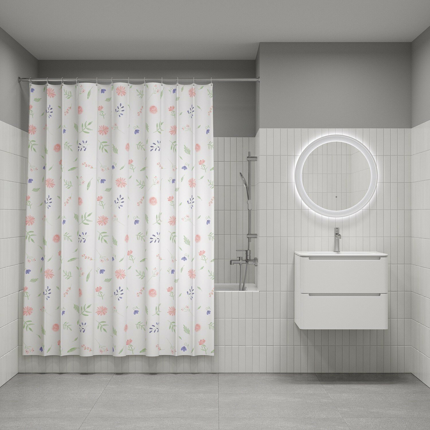 Iddis BF01P18i11 Штора для ванной 200x180 см полиэстер, водонепроницаемая влагостойкая