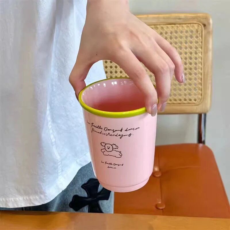 Керамическая кофейная чашка 200/400 мл, 200-400ml, Розовый