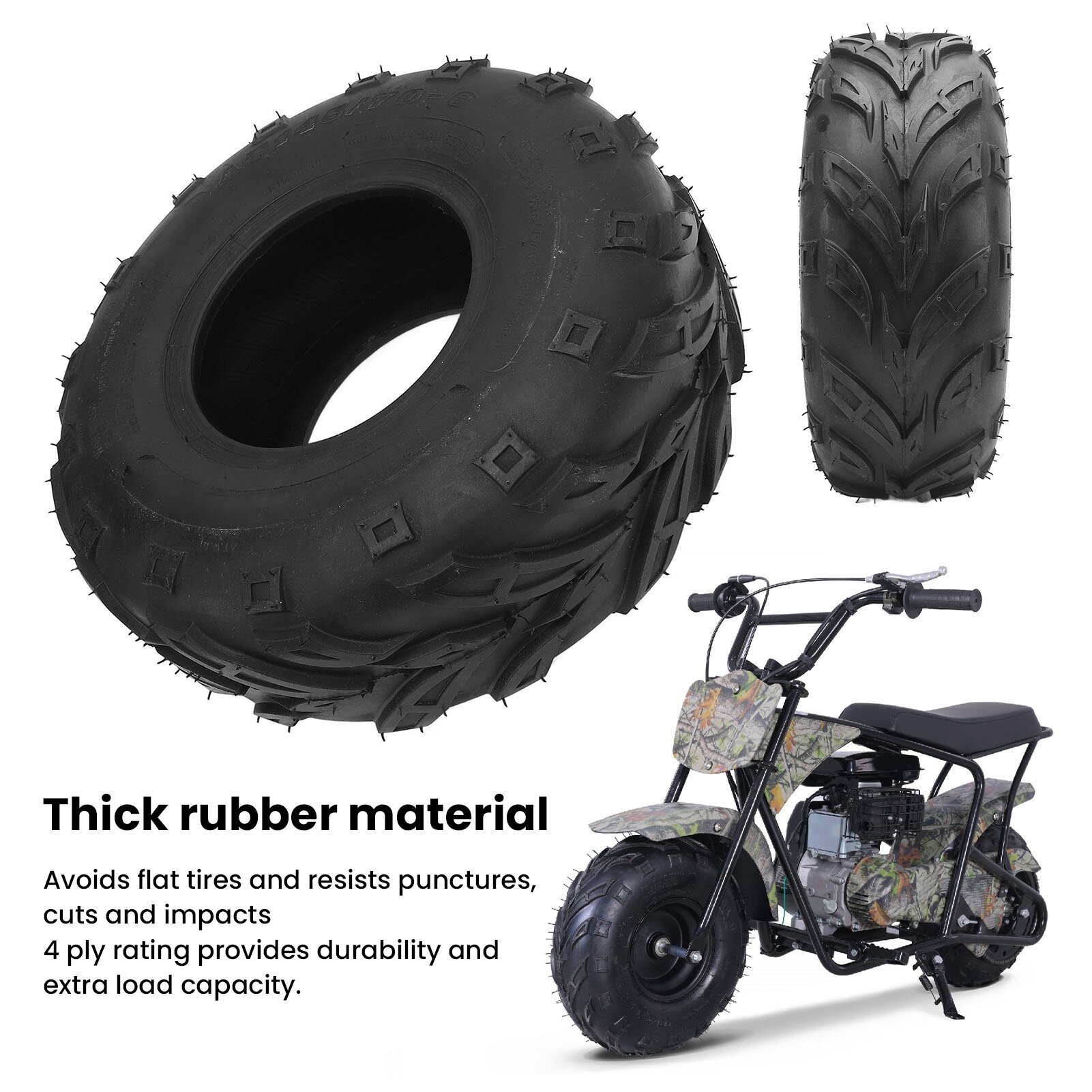 145/70-6 ATV Tubeless Tires 4 Ply 145x70x6 Tubeless Tire Замена для CC100X CT100U RB100 KT196 CK196-T для Mini Bike Go Kart